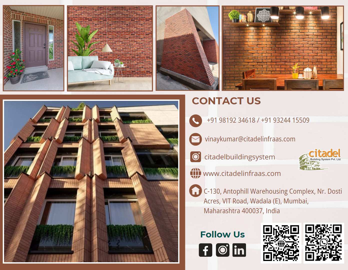 Cita Bricks by Citadel | Designer Clay Wall Cladding Solutions